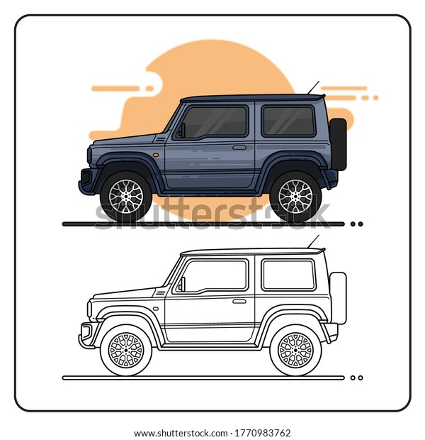 4x4 Offroad Car Side View Easy Stock Vector (Royalty Free) 1770983762 ...