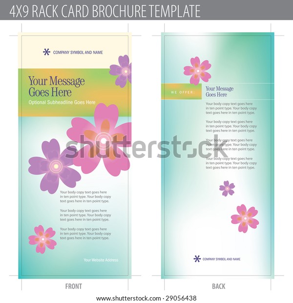 4x9 Rack Card Brochure Template Includes Stock Vector (Royalty Free ...