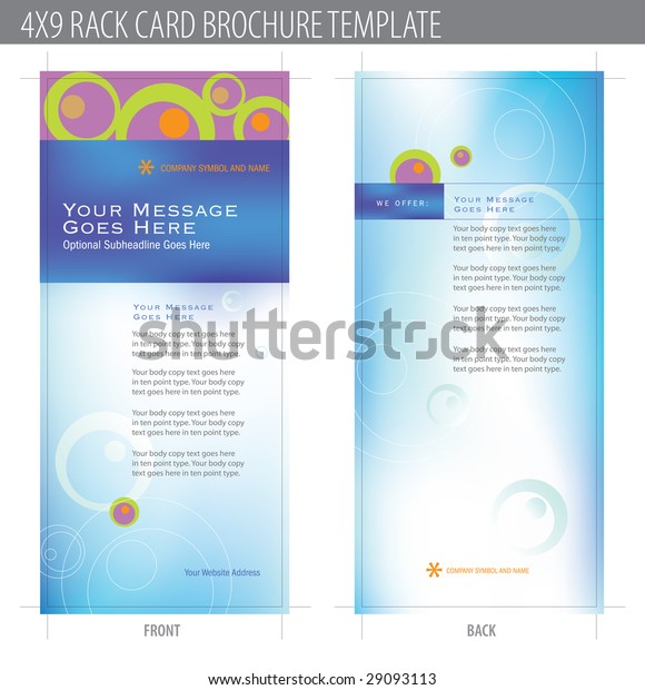 4x9 Rack Card Brochure Template Includes Stock Vector (Royalty Free ...