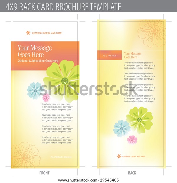 4x9 Rack Card Brochure Template Includes Stock Vector (Royalty Free ...