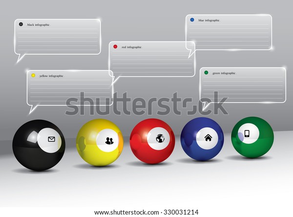 5 Color Pool Balls Infographic Stock Vector (Royalty Free) 330031214 ...