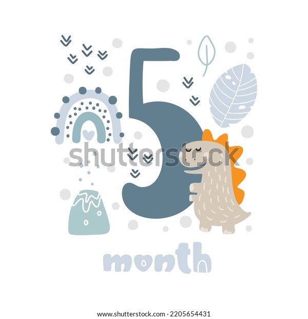 5 Five Months Baby Boy Anniversary Stock Vector (Royalty Free ...