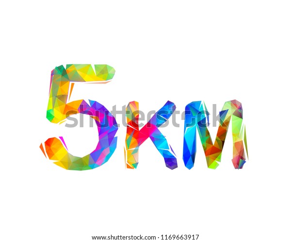 5 Km Short Running Distance Sign Stock Vector (Royalty Free) 1169663917 ...