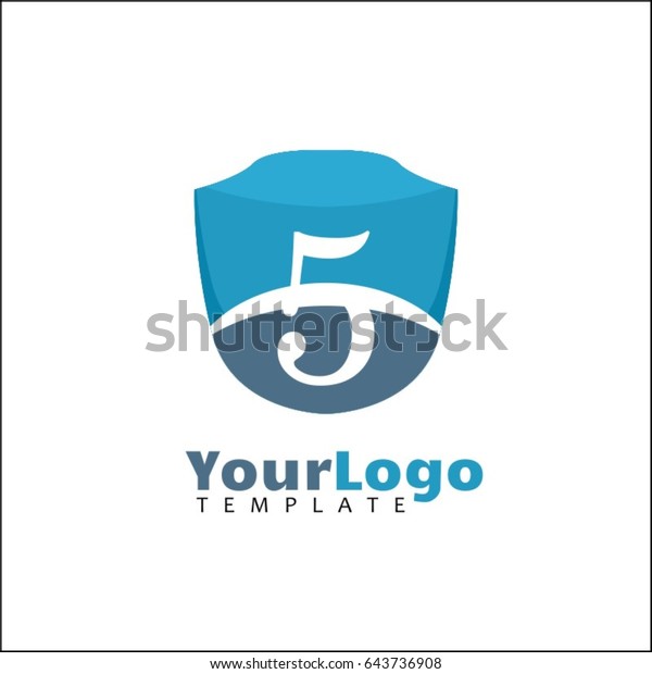5 Letter Logo Blue Shield Hotel Stock Vector (Royalty Free) 643736908 ...