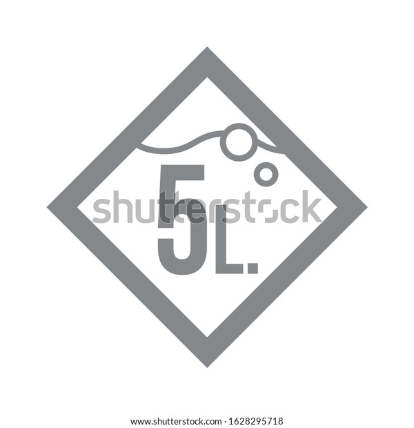 5 Liters L Sign Lmark Estimated Stock Vector (Royalty Free) 1628295718 ...