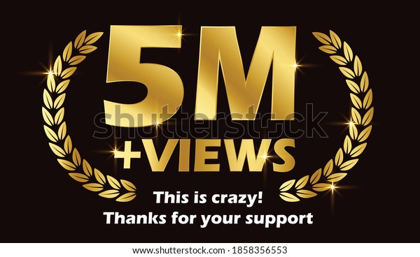 5 Million Views Celebration Background Design Stock Vector (Royalty ...