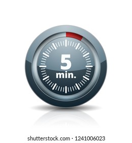 5 Minutes Time Button Illustration Stock Vector (Royalty Free ...