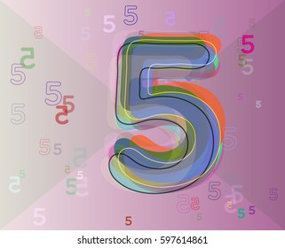 Number 5 Elements Background Stock Vector (Royalty Free) 581683309