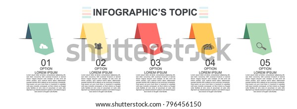 5 Options Origami Timeline Infographic Presentation Stock Vector ...