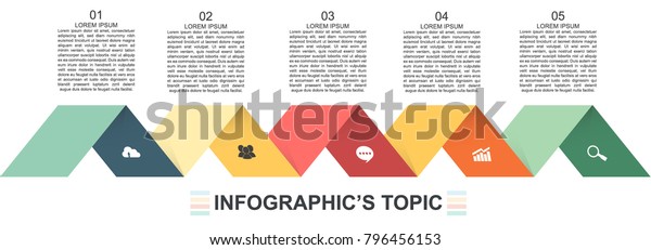 5 Options Origami Timeline Infographic Presentation Stock Vector ...