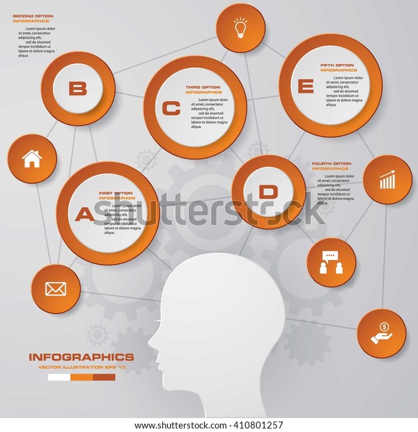 5 Optionssteps Thinking Diagram Design Clean 스톡 벡터(로열티 프리) 410801257 ...