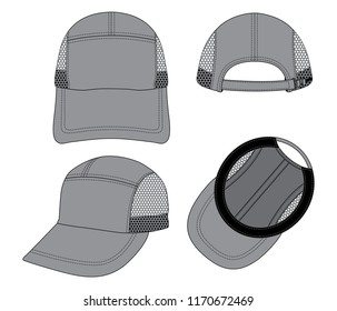 Gray 5 Panel Cap Mesh Side Stock Vector (Royalty Free) 1217455516 ...