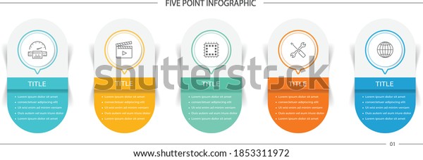 5 Point Infographic Bullet Points 5 Stock Vector (Royalty Free) 1853311972