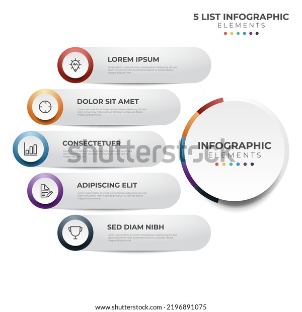 5 Points Steps Circular List Diagram Stock Vector (Royalty Free ...