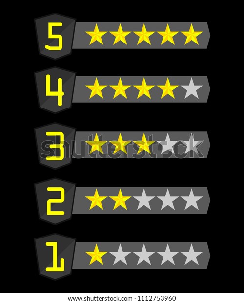 5 Rows Stars Different Numbers Yellow Stock Vector (Royalty Free ...