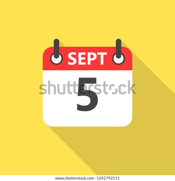 5 September Calendar Flat Style Icon Stock Vector (Royalty Free ...