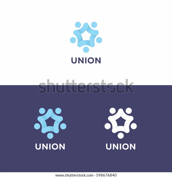 5 Sided Blue Star Union Logo Stock Vector (Royalty Free) 598676840 ...