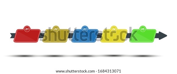 5 Step Color Infographic Stage Level Stock Vector (Royalty Free ...