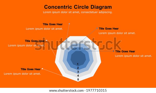 5 Step Concentric Polygon Diagram Infographic Stock Vector (Royalty ...