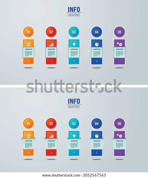 5 Step Design Infographic Set 2 Stock Vector (Royalty Free) 2052567563 ...