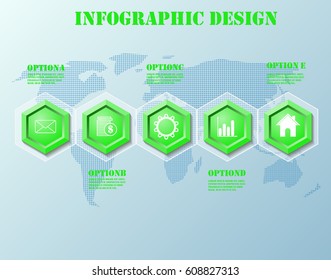 5 Step Hexagon Infographic Design Stock Vector (Royalty Free) 608827313 ...