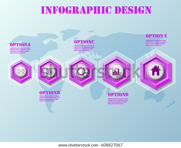 5 Step Hexagon Infographic Design Stock Vector (Royalty Free) 608827067 ...