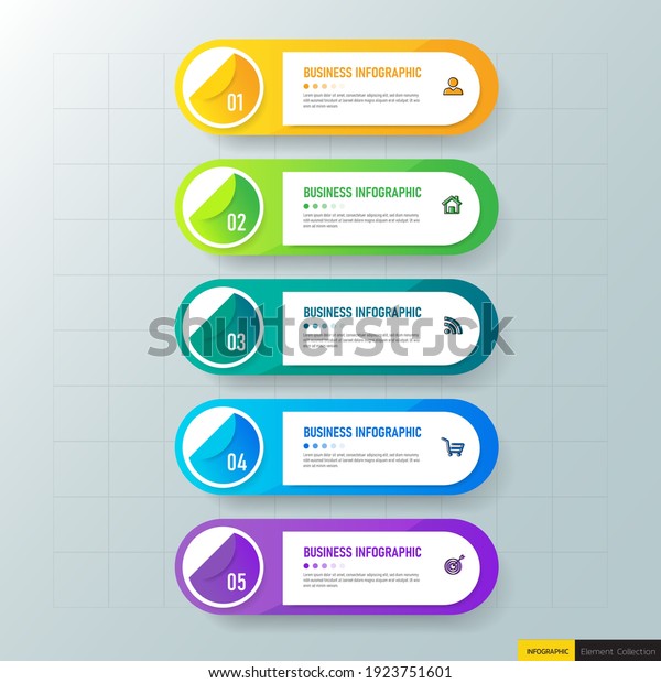 5 Steps Banner Infographic Presentation Design Stock Vector (Royalty ...
