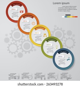 5 Steps Chart Templategraphic Website Layout: เวกเตอร์สต็อก (ปลอดค่า ...