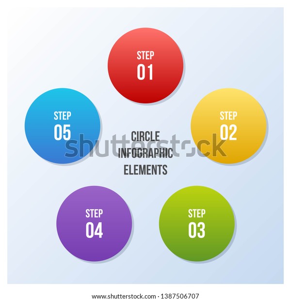 「5 Steps Circle Chart Circle Infographic」のベクター画像素材（ロイヤリティフリー ...