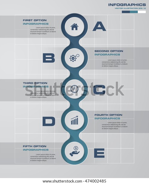 5 Steps Diagram Templategraphic Website Layout Stock Vector (Royalty ...