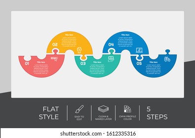 5 Steps Flat Infographic Vector Design Stock Vector (Royalty Free ...