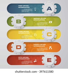 5 Steps Gear Shape Infographic Template Stock Vector (Royalty Free ...