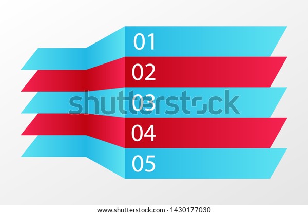 5 Steps Infographic Sign Blue Red Stock Vector (Royalty Free ...
