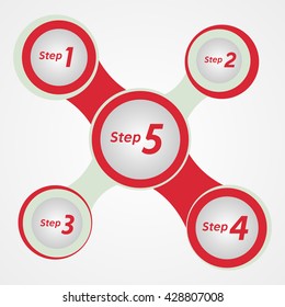 5 Steps Red Blue Circle Infographics Stock Vector (Royalty Free ...