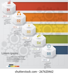 5 Steps Templategraphic Website Layout Simpleeditable Stock Vector ...