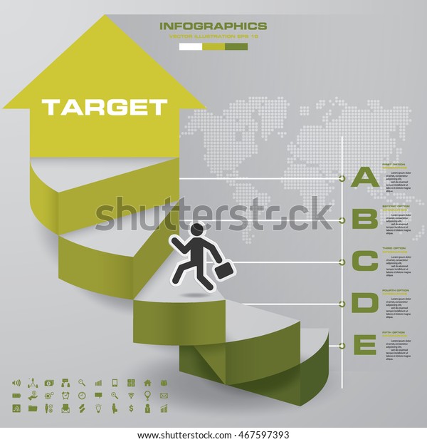 「5 Stepslevelscharts Infographics Vector Arrow Shape」のベクター画像素材（ロイヤリティ ...