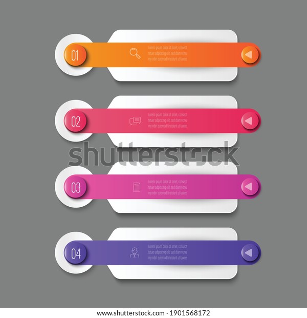 5 Tag Partition Color Gradient Chart Stock Vector (Royalty Free ...