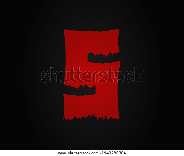 5 Vector Number Horror Bloody Scary Stock Vector (Royalty Free ...