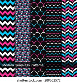 5 Vector Seamless Geometric Patterns Stock Vector (Royalty Free ...
