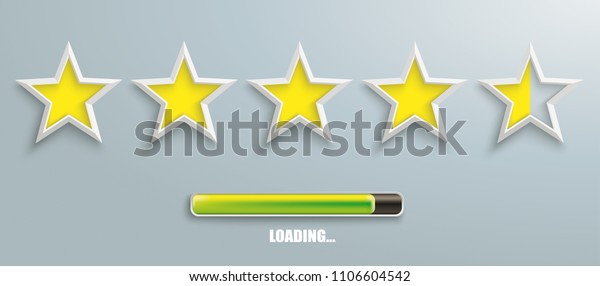 5 White Stars Progress Bar On Stock Vector (Royalty Free) 1106604542 ...
