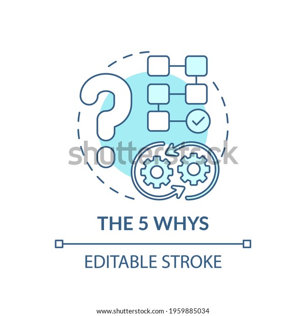 5 Whys Blue Concept Icon Strategy Stock Vector (Royalty Free ...