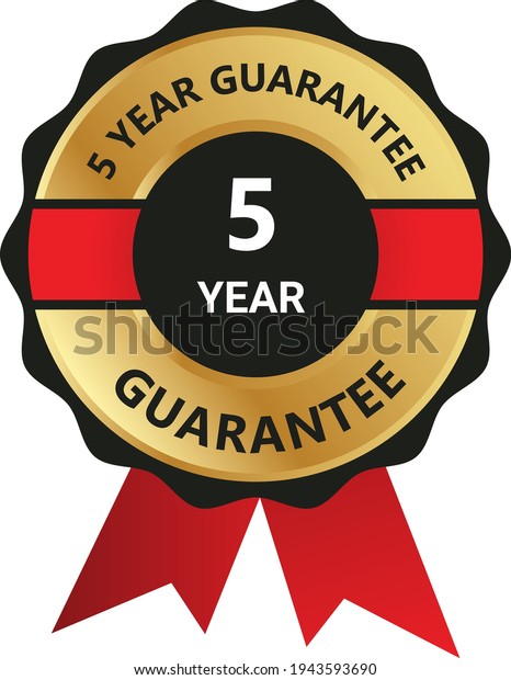 5 Year Guarantee Badge Guarantee Certificate Stock Vector (Royalty Free ...