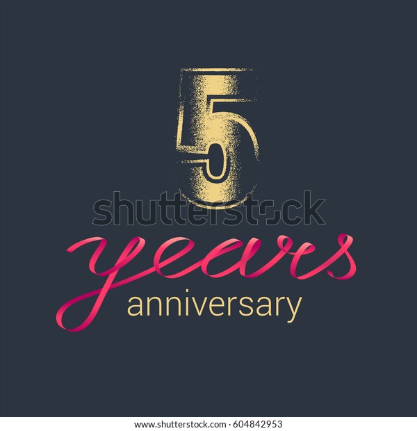 5 Years Anniversary Vector Icon Logo Stock Vector (Royalty Free ...