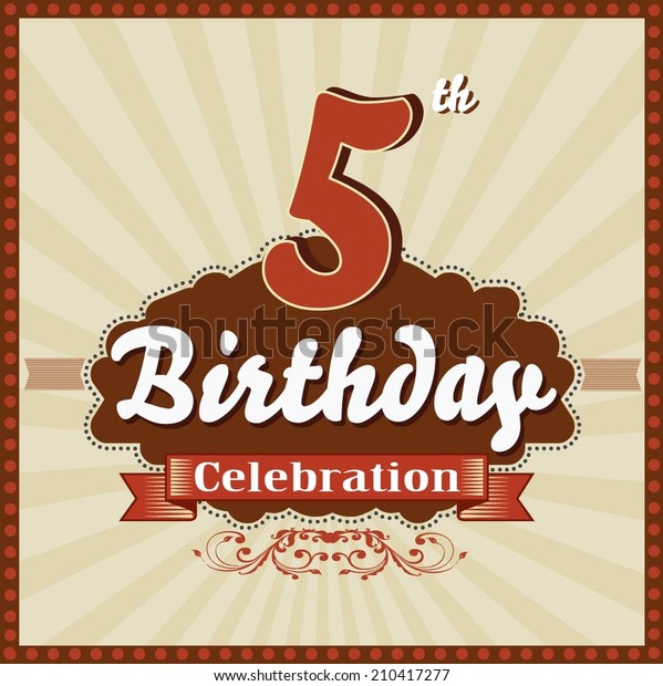 5 Years Celebration 5th Happy Birthday Stock Vector (Royalty Free ...
