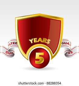 5 Years Guarantee Shield Design Ribbon Stock Vector (Royalty Free ...