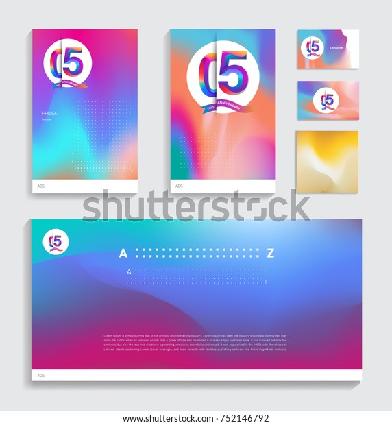 5 Years Set Anniversary Design Layout Stock Vector (Royalty Free ...