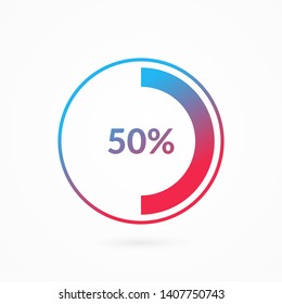 50 Blue Red Gradient Pie Chart Stock Vector (Royalty Free) 1407750743 ...
