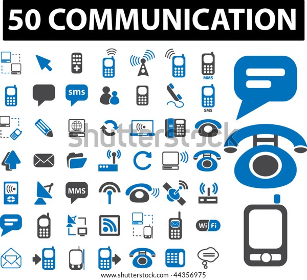 50 Communication Signs Vector Stock Vector (Royalty Free) 44356975 ...