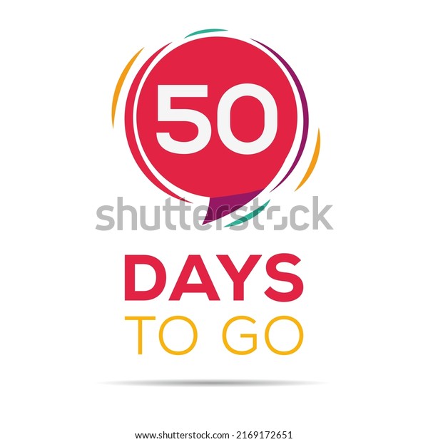 50 días Cuenta regresiva izquierda, ilustración: vector de stock (libre ...