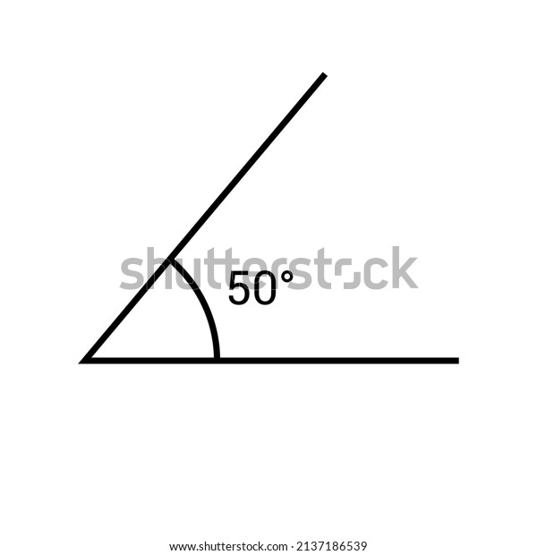 50 Degree Angle Icon Mathematics Stock Vector (Royalty Free) 2137186539 ...